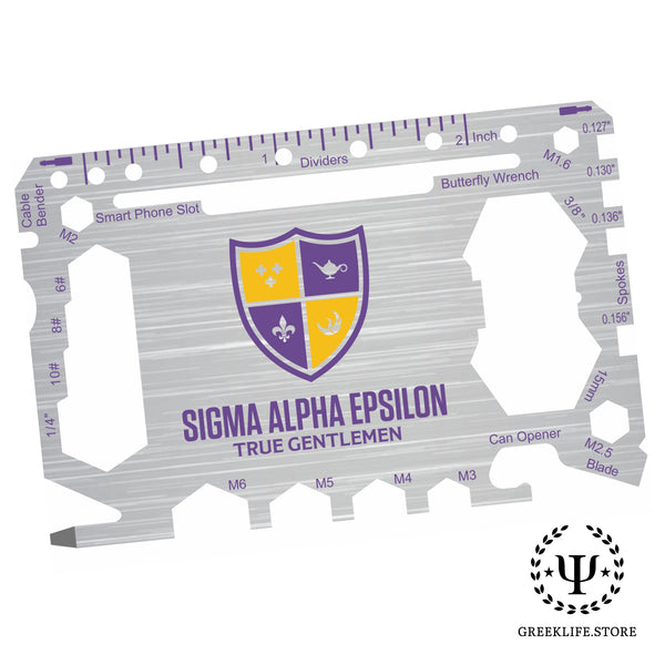 Sigma Alpha Epsilon 46-in-1 Pocket Multi-Tool Card — GreekLife.Store