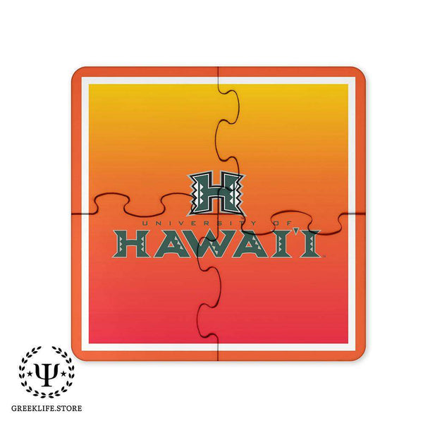 University of Hawaii MANOA Beverage Jigsaw Puzzle Coasters Square (Set ...