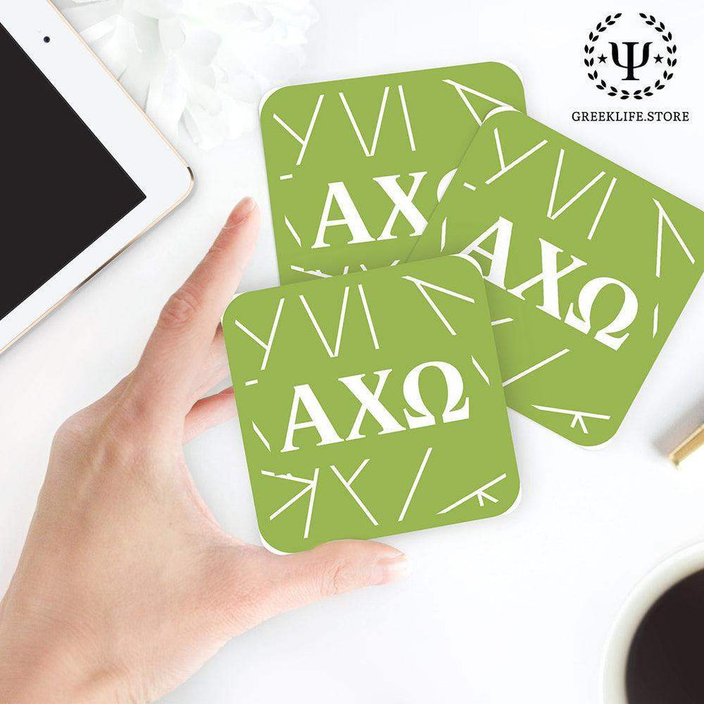 Alpha Chi Omega Beverage Coasters Square (Set of 4) — GreekLife.Store