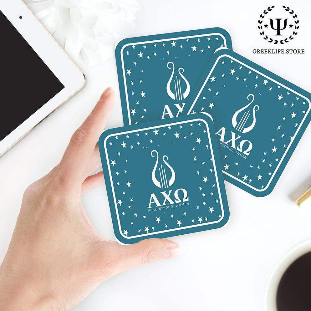 Alpha Chi Omega Beverage Coasters Square (Set of 4) — GreekLife.Store