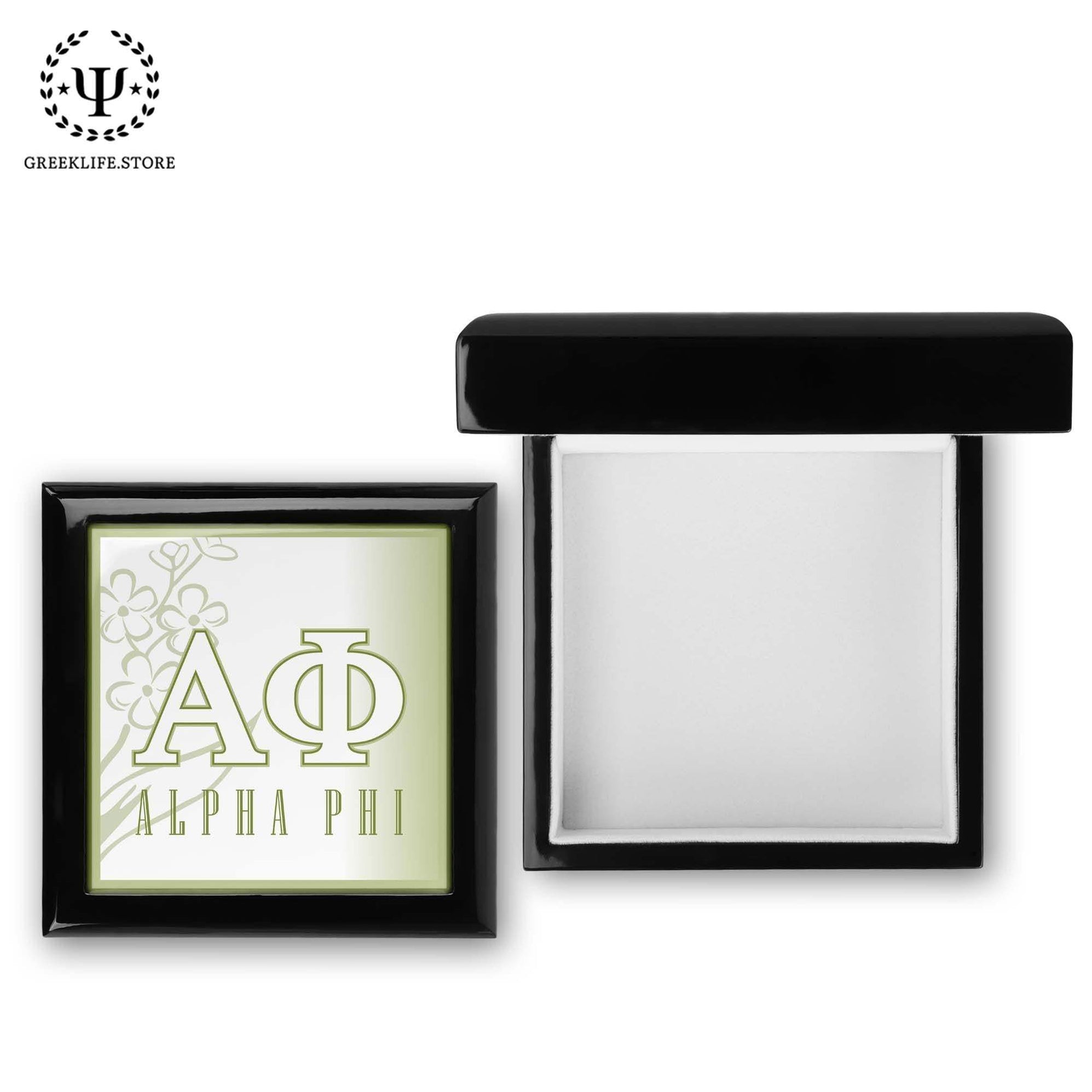 Alpha Phi Keepsake Box Wooden — GreekLife.Store