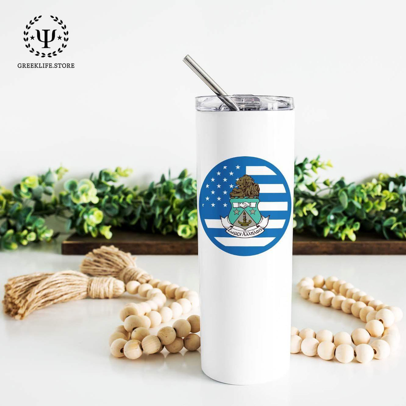 Alpha Delta Pi Stainless Steel Skinny Tumbler 20 OZ — GreekLife.Store