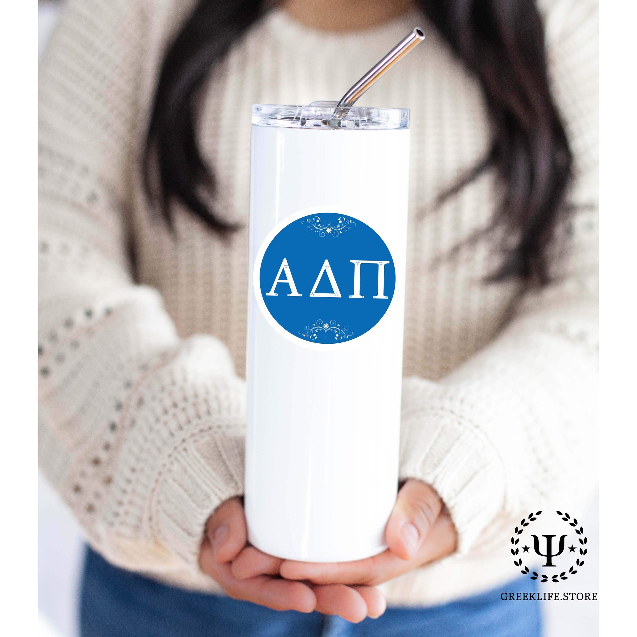 Alpha Delta Pi Stainless Steel Skinny Tumbler 20 OZ — GreekLife.Store
