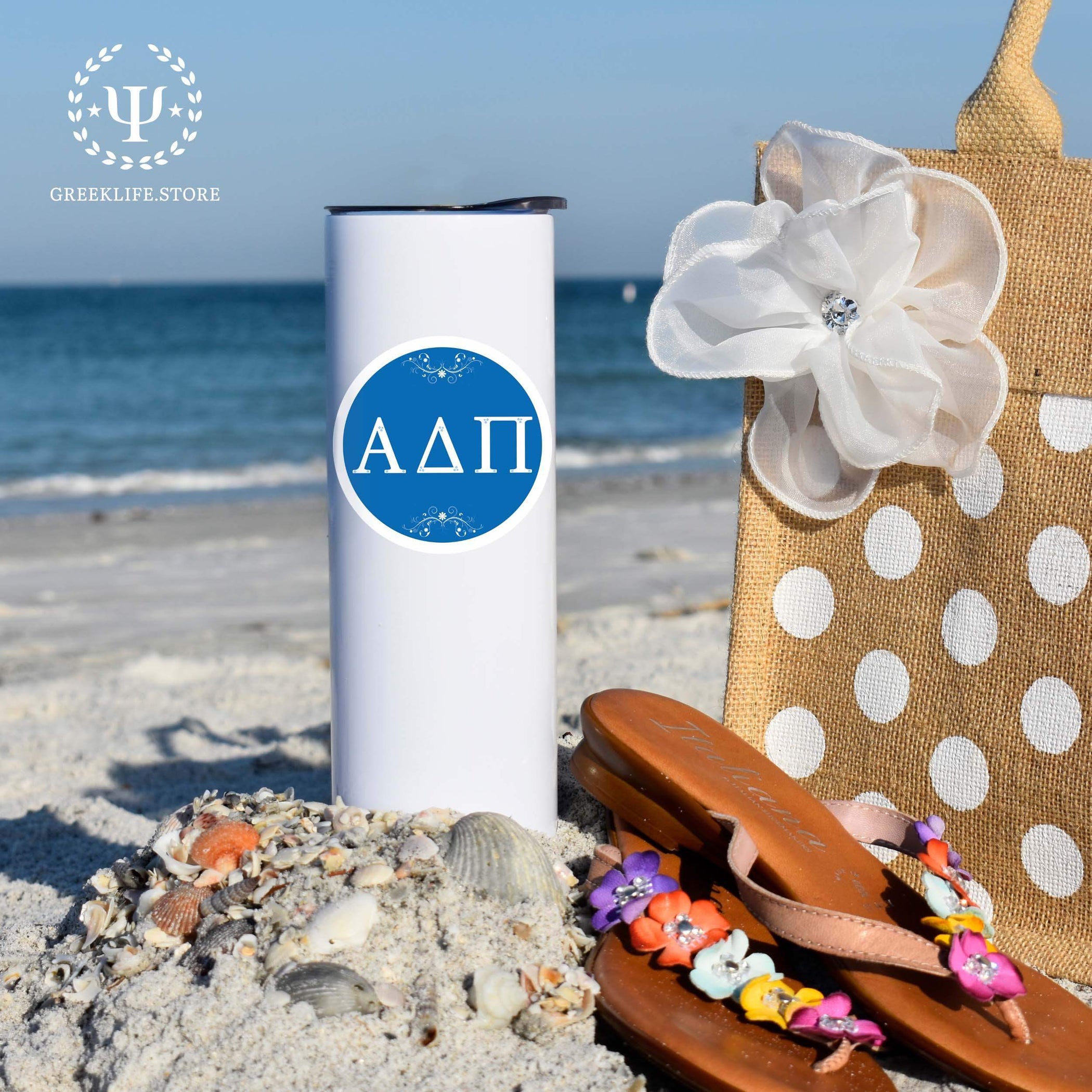 Alpha Delta Pi Stainless Steel Skinny Tumbler 20 OZ — GreekLife.Store