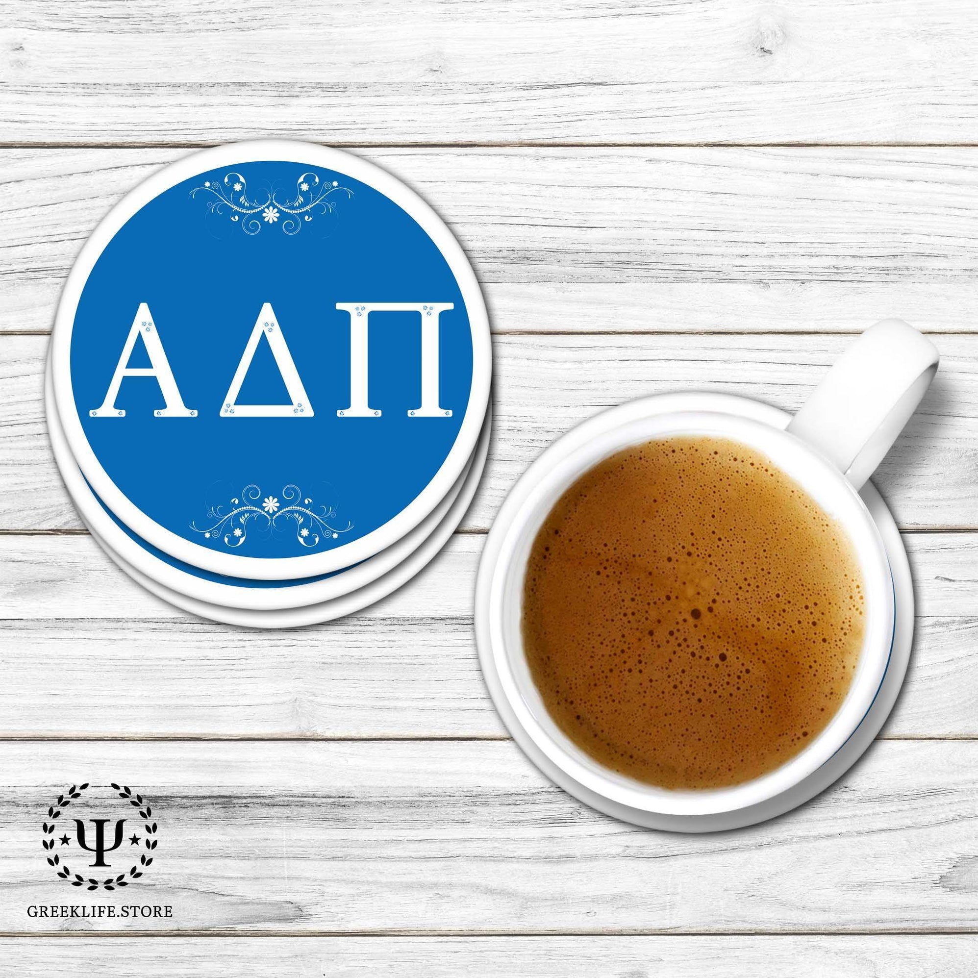 Alpha Delta Pi Beverage coaster round (Set of 4) — GreekLife.Store