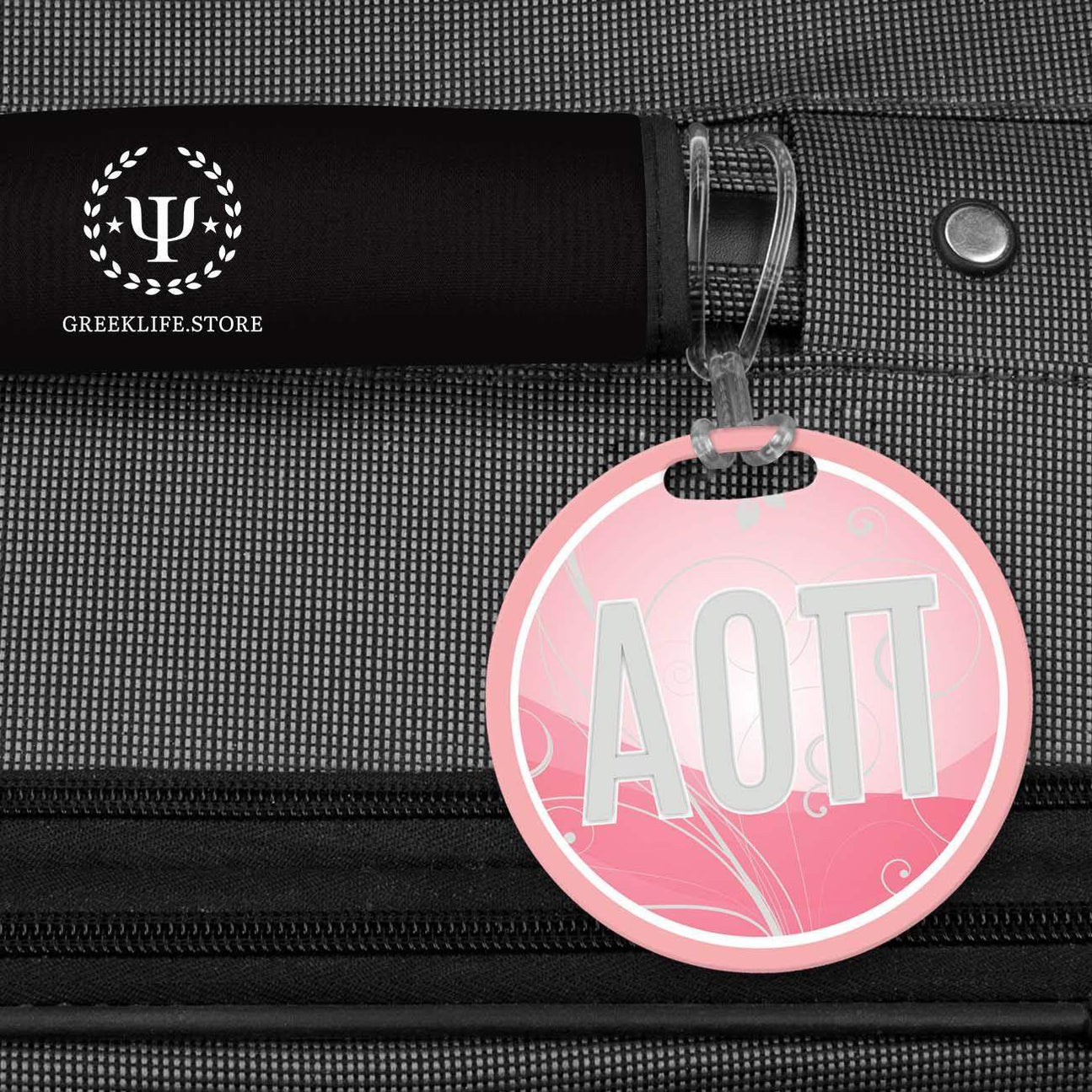 Alpha Omicron Pi Luggage Bag Tag (round) — GreekLife.Store
