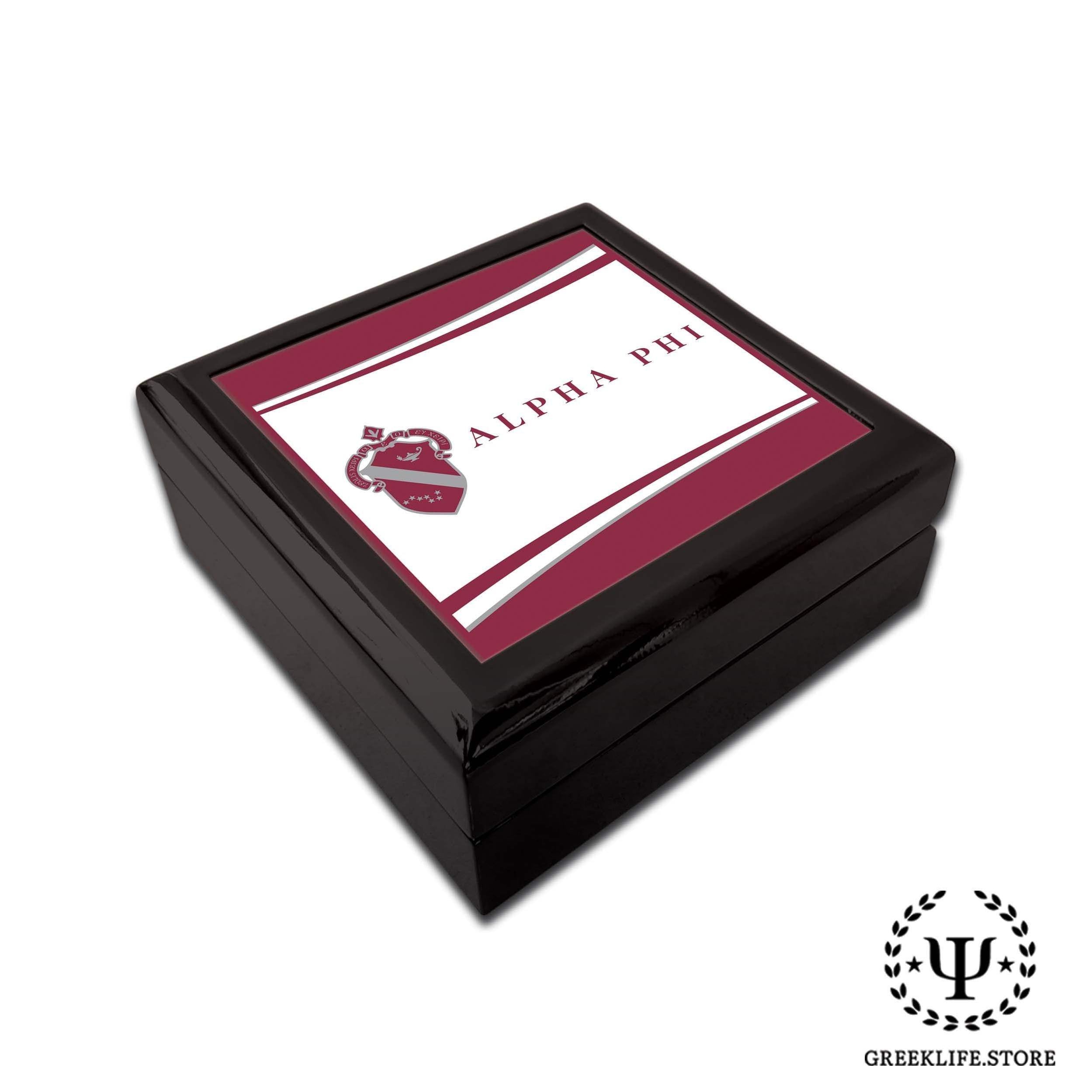 Alpha Phi Keepsake Box Wooden — GreekLife.Store