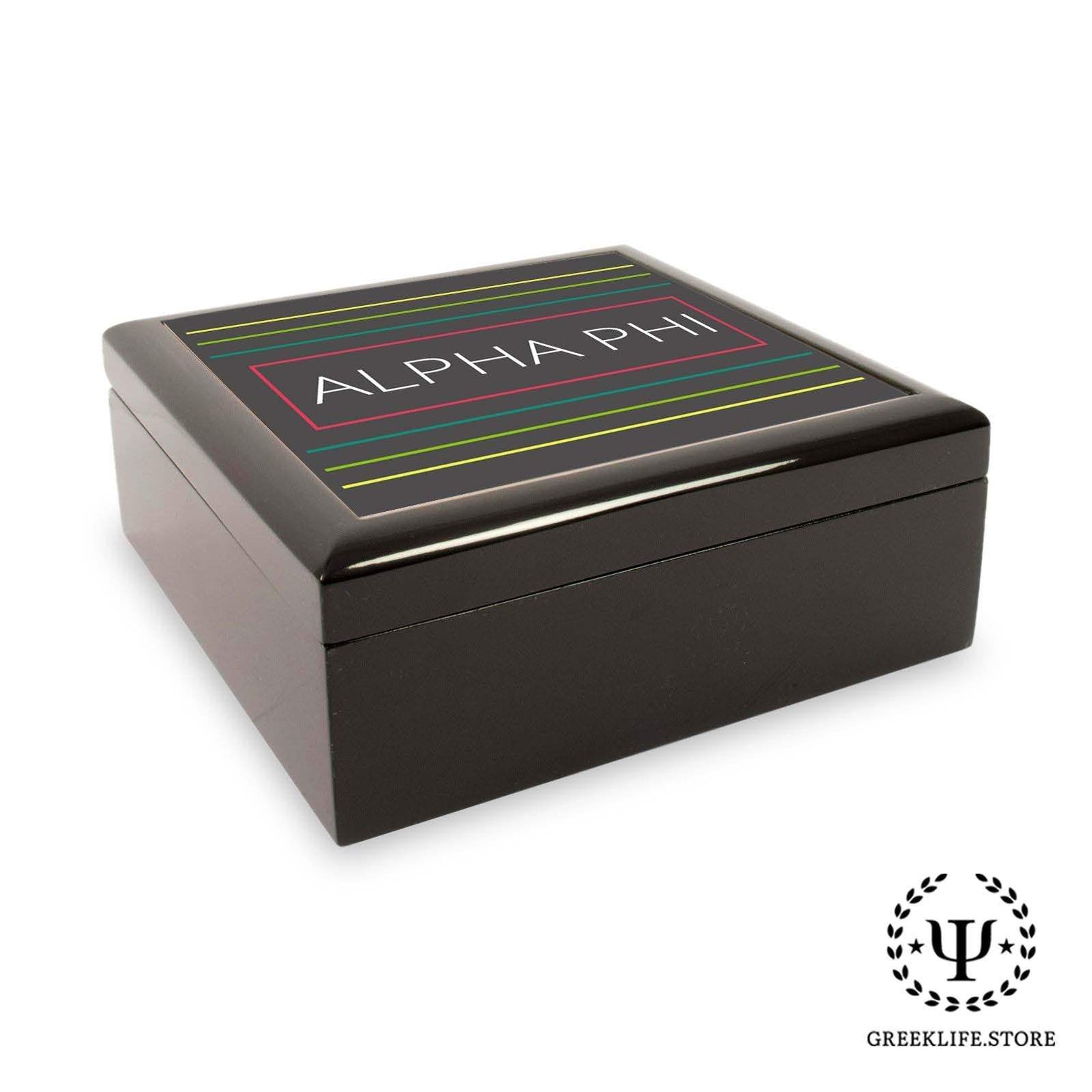 Alpha Phi Keepsake Box Wooden — GreekLife.Store