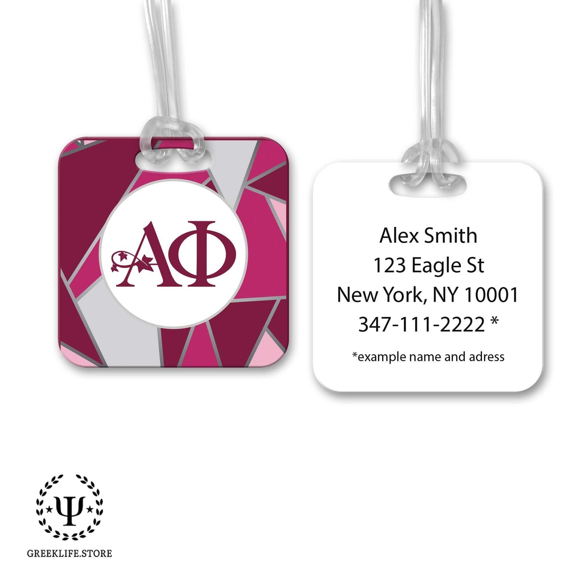 Alpha Phi Luggage Bag Tag (square) — GreekLife.Store
