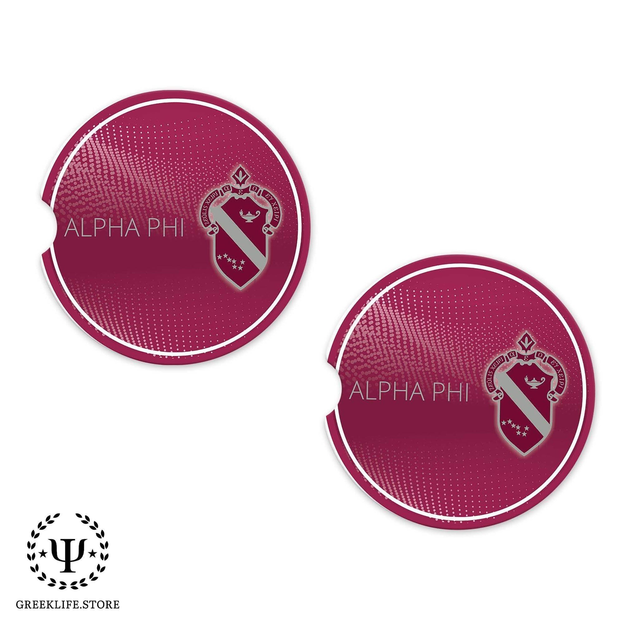 Alpha Phi Car Cup Holder Coaster (Set of 2) — GreekLife.Store
