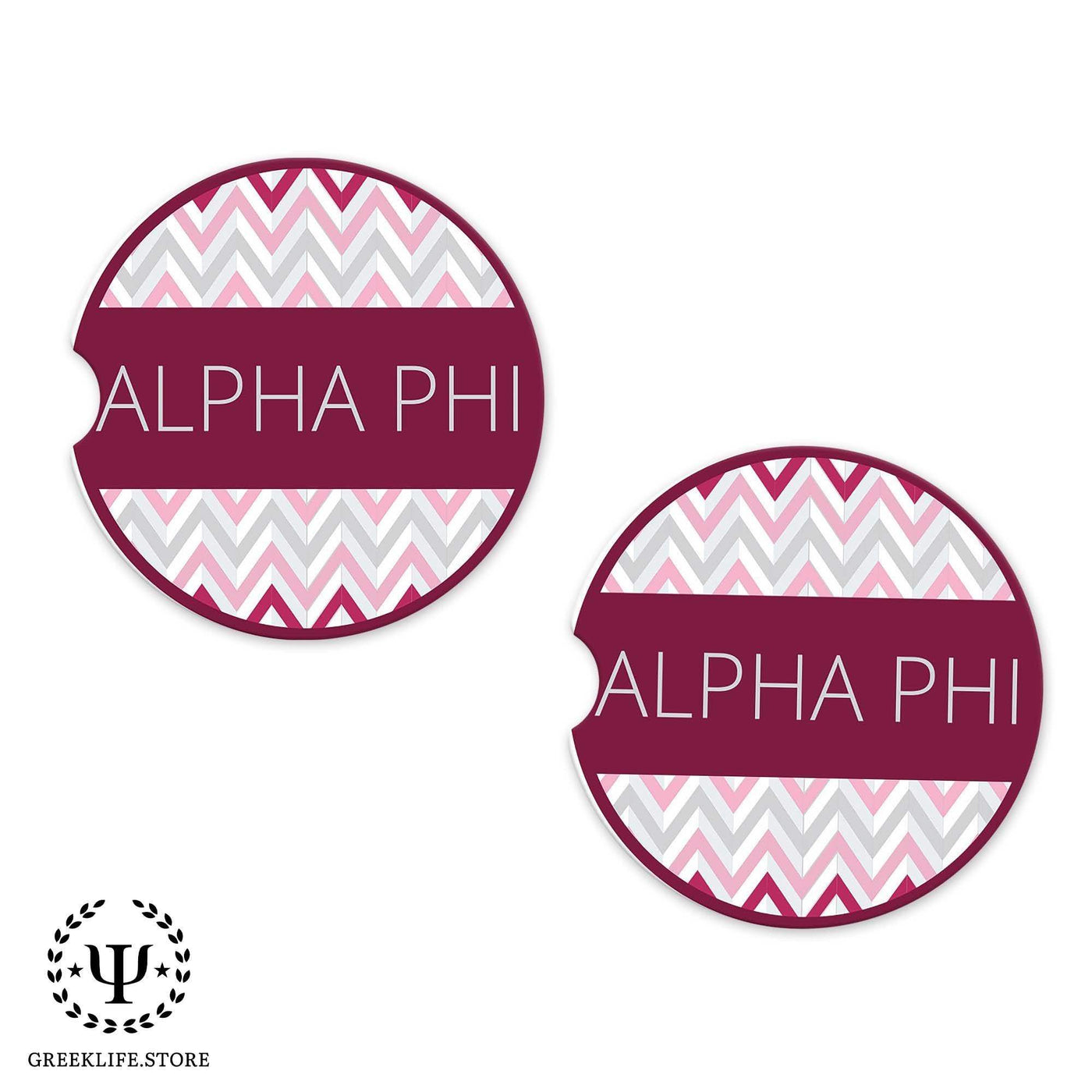 Alpha Phi Car Cup Holder Coaster (Set of 2) — GreekLife.Store