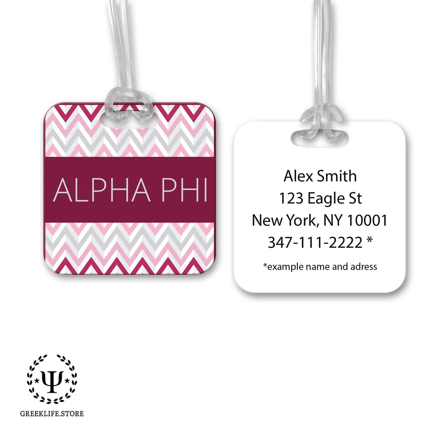 Alpha Phi Luggage Bag Tag (square) — GreekLife.Store