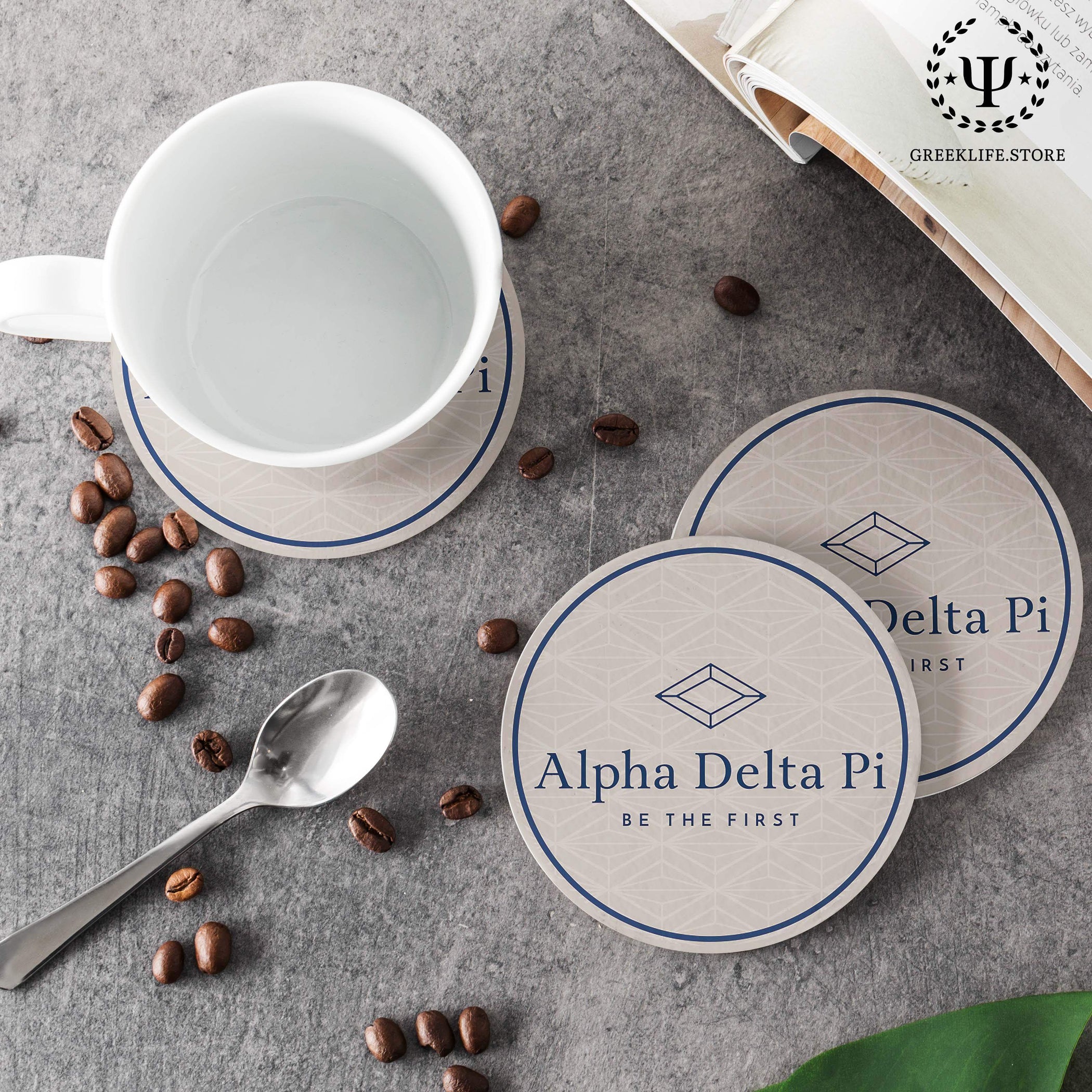 Alpha Delta Pi Beverage coaster round (Set of 4) — GreekLife.Store