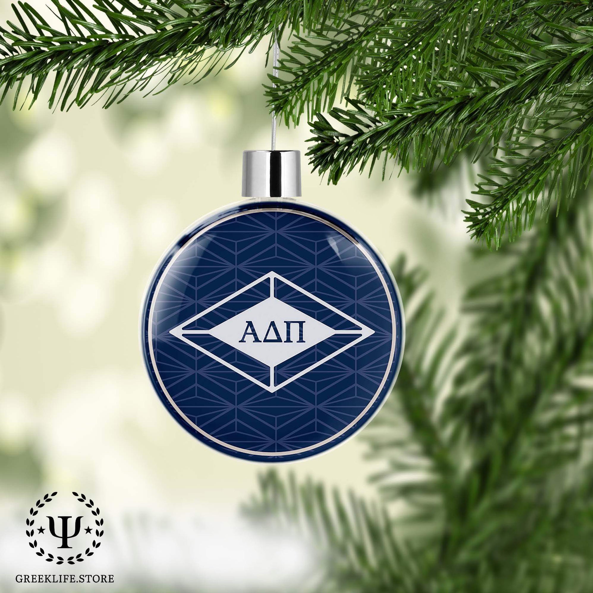 Alpha Delta Pi Christmas Ornament Flat Round — GreekLife.Store