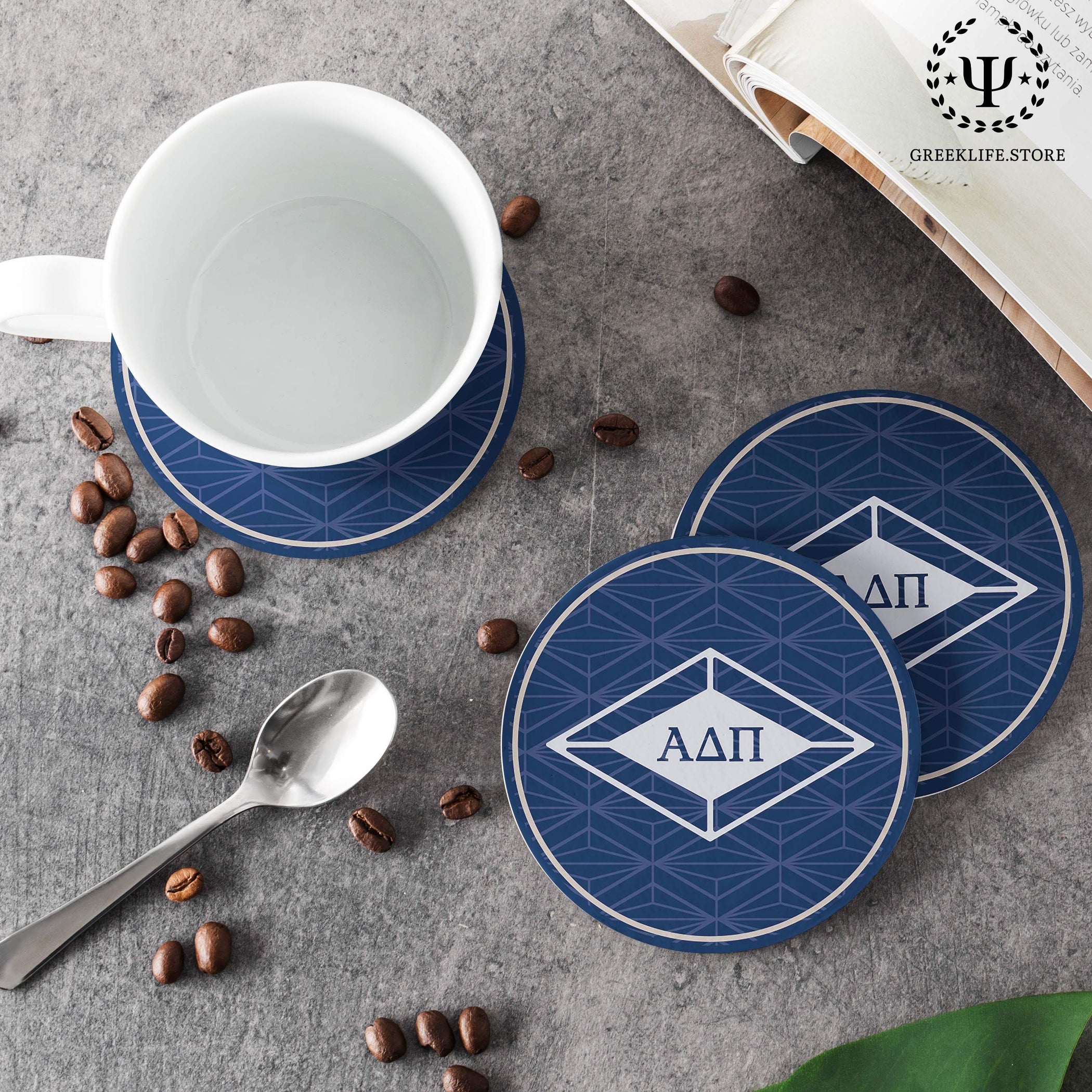 Alpha Delta Pi Beverage coaster round (Set of 4) — GreekLife.Store